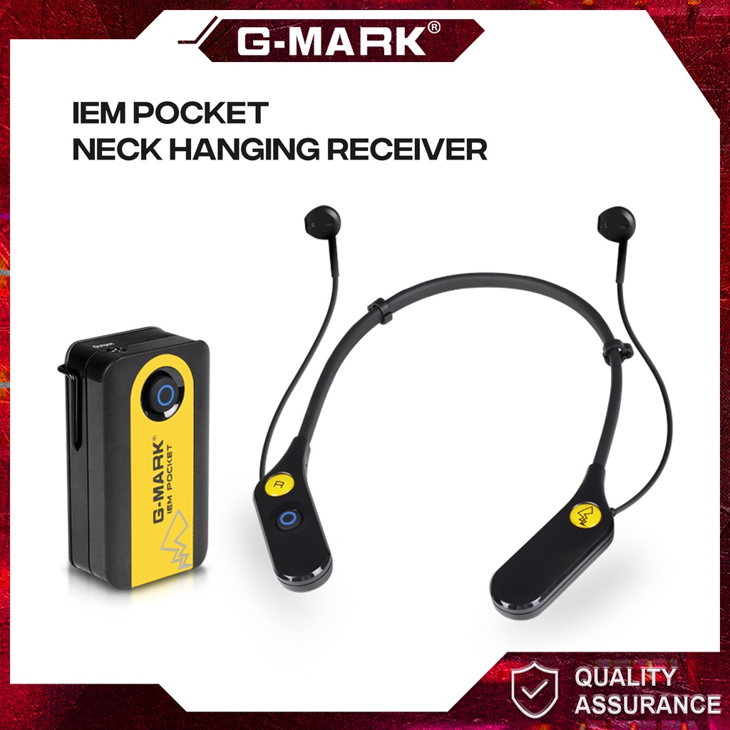 G-MARK IEM Pocket UHF Wireless In Ear Monitor System Stereo 2 Channel ...
