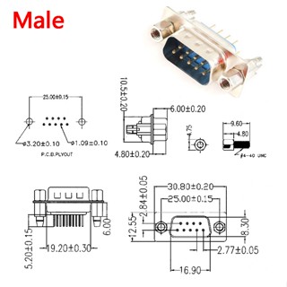 10pcs DP9 9 Pin Male/Female Blue Straight Pin DB9 D-sub PCB Mount RS232 ...