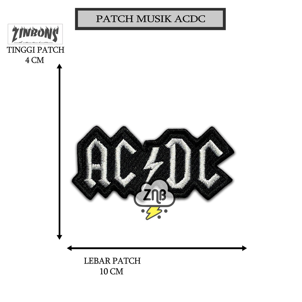 Acdc Patch Embroidery Emblem Embroidery Jacket With Cool Outer Band Motif | Shopee Philippines