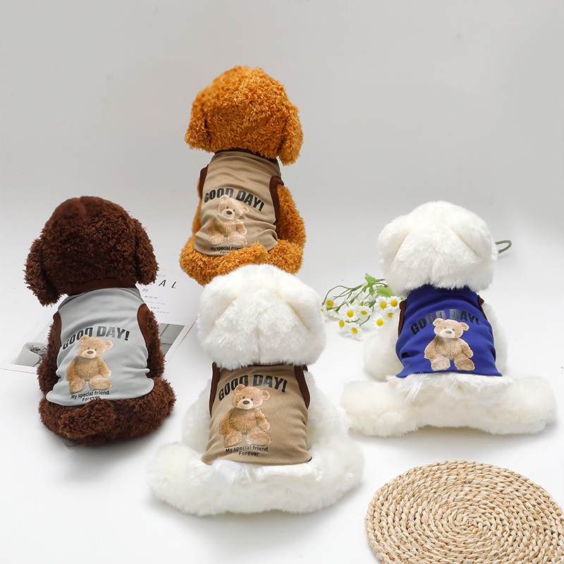 Summer Breathable Pet Clothes for Shih Tzu Male Female Teddy Bear Dog ...