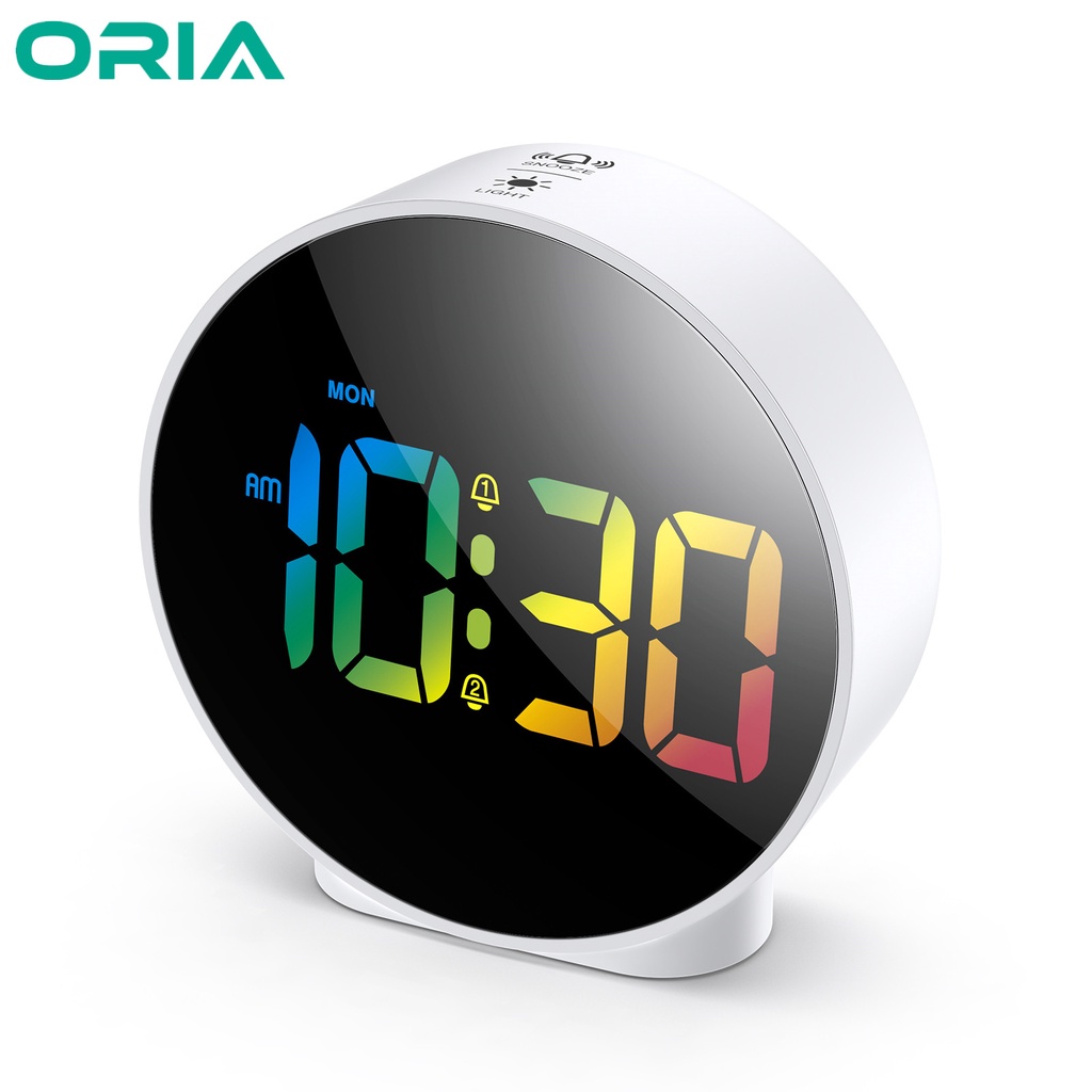 ORIA Battery/USB Powered Digital Alarm Clock with 4 Adjustable ...