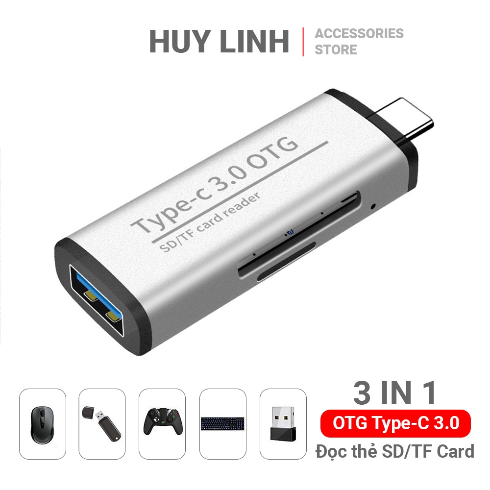3 IN 1 Type-C memory Card Reader with OTG support USB 3.0 / TF / SD ...