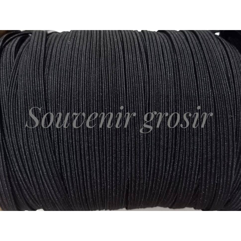 HITAM 8mm mask rubber / 8mm elastic rubber imported black (Per meter ...