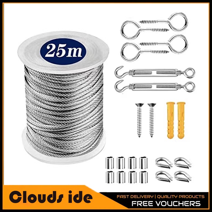 1Set Multifunctional Wire Rope Kit Stainless Steel Cable Tent Cord ...