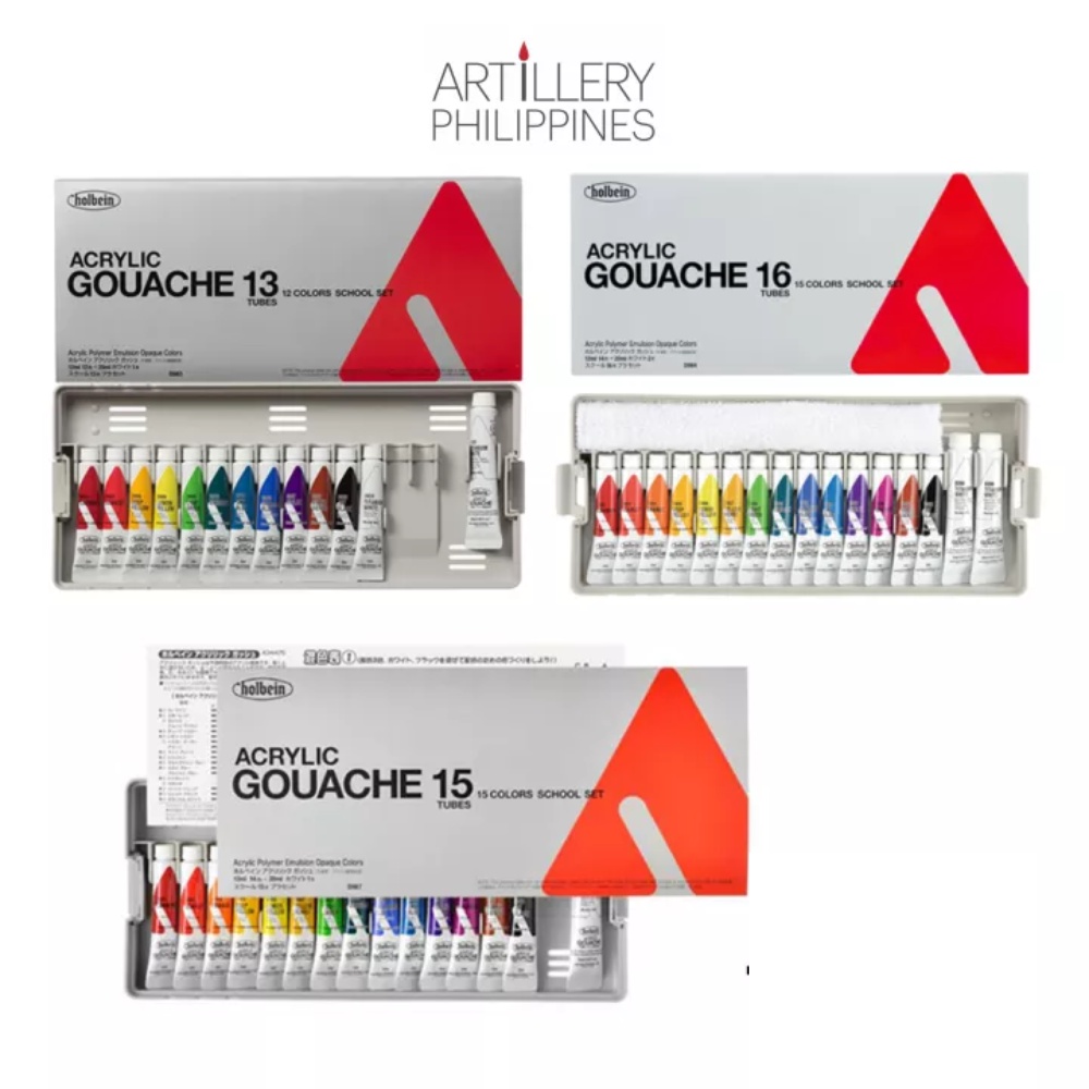 Holbein Acrylic Gouache Primary Colors Set [Set of 13/15/16] [12ml ...
