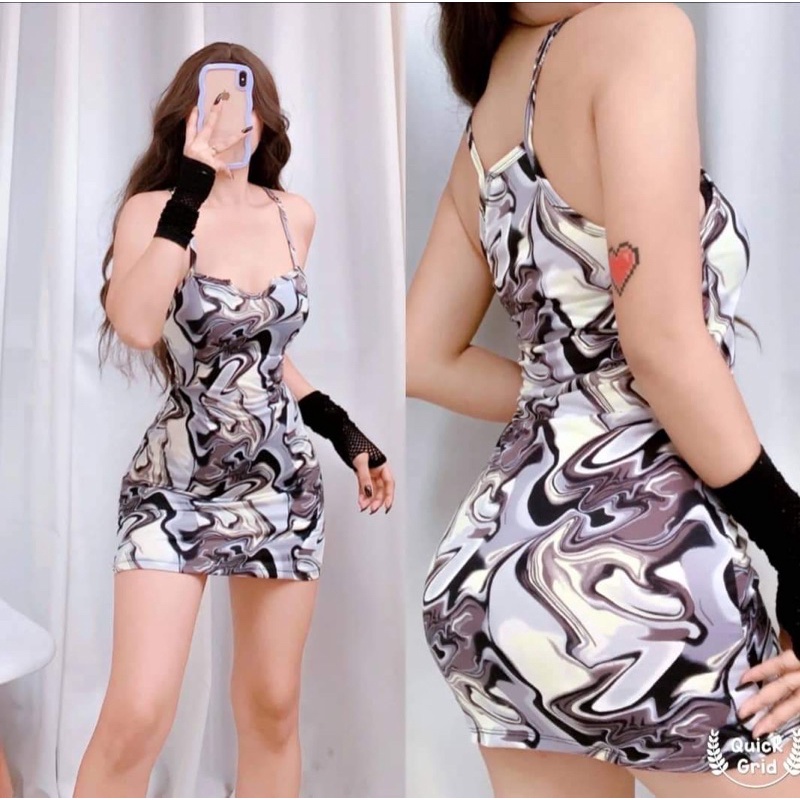 ALEXA BODYCON MARBLE PRINT FIT SMALL TO LARGE | Shopee Philippines