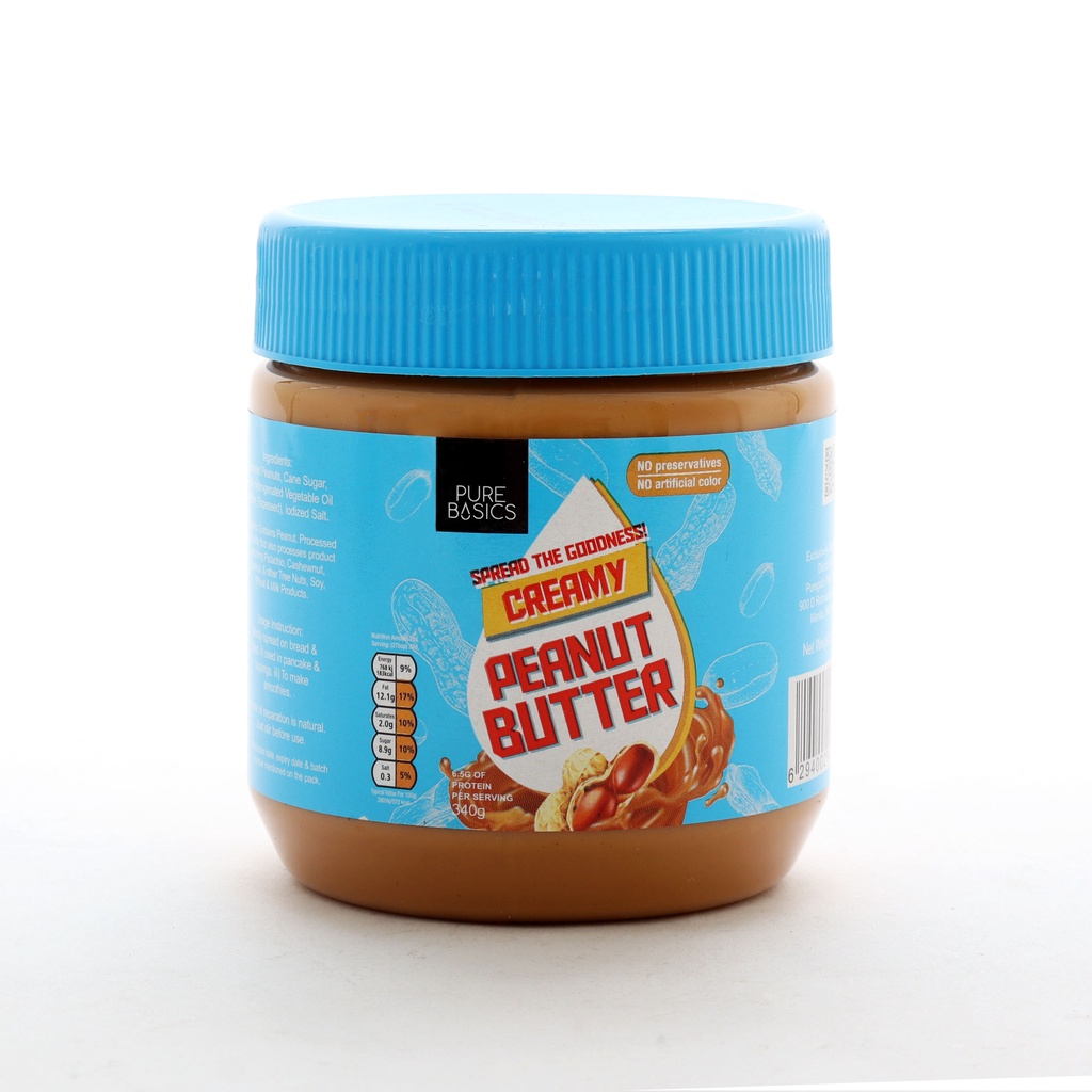 Pure Basics Peanut Butter Creamy 340g | Shopee Philippines
