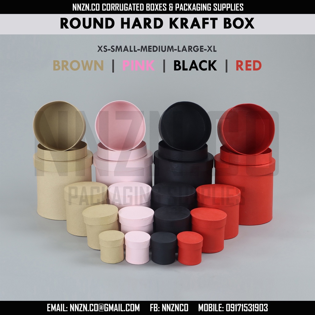NNZN Premium Quality Round Hard Kraft Box (Gift Box / 4 Colors / 5 ...