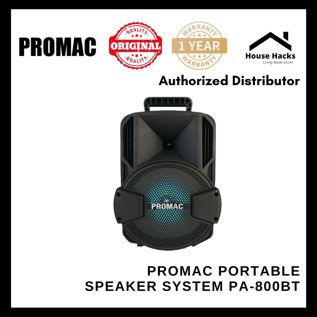 Promac Portable Speaker System PA-800BT (House Hacks) | Shopee Philippines