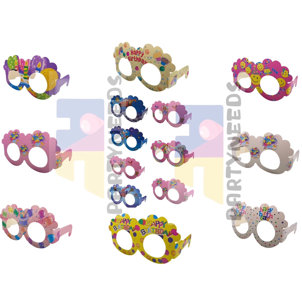6 Pcs Birthday Party Paper Glasses Children Funny Decoration Supplier ...