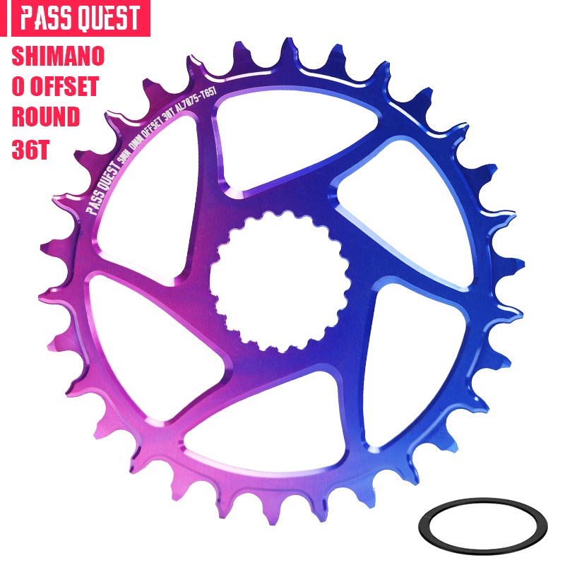 PASS QUEST SHIMANO direct mount round Chainring MTB 0mm offset narrow ...