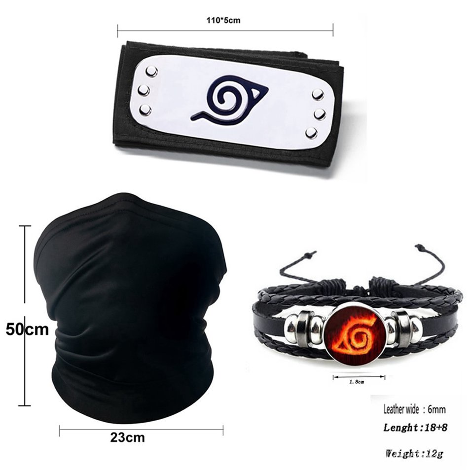 5pcs Anime Naruto Set Cosplay Accessories Kakashi Kunai Gloves Mask ...