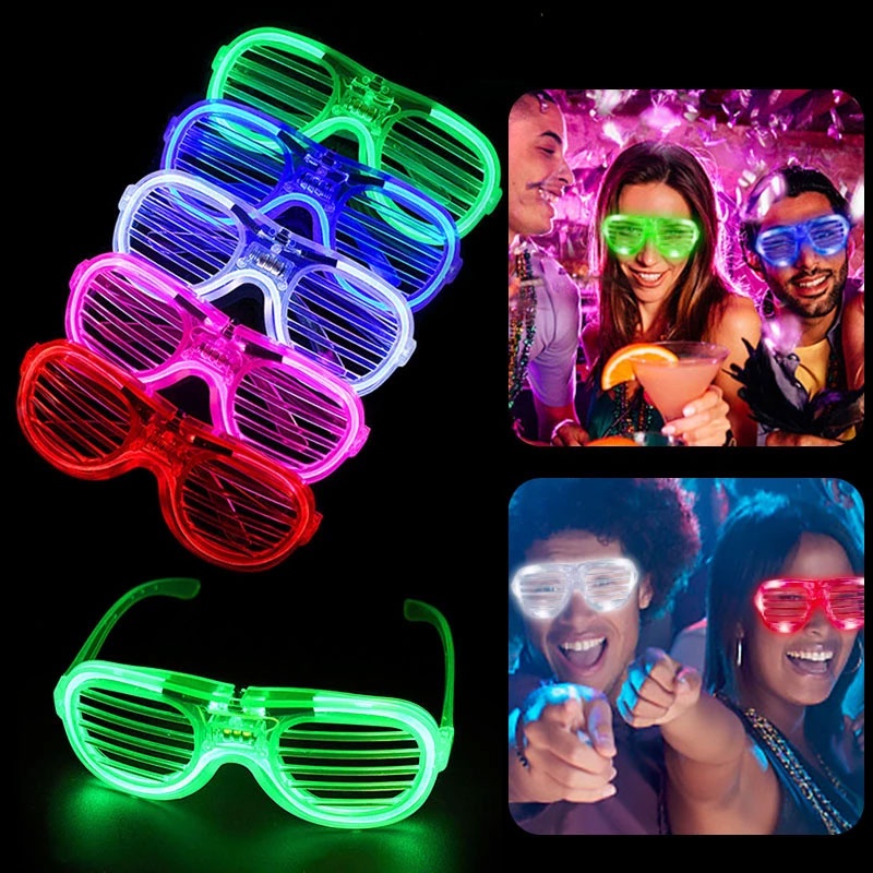 Party Led Glow Cold Light Eyes Glasses Light Up Shades Flash Rave ...