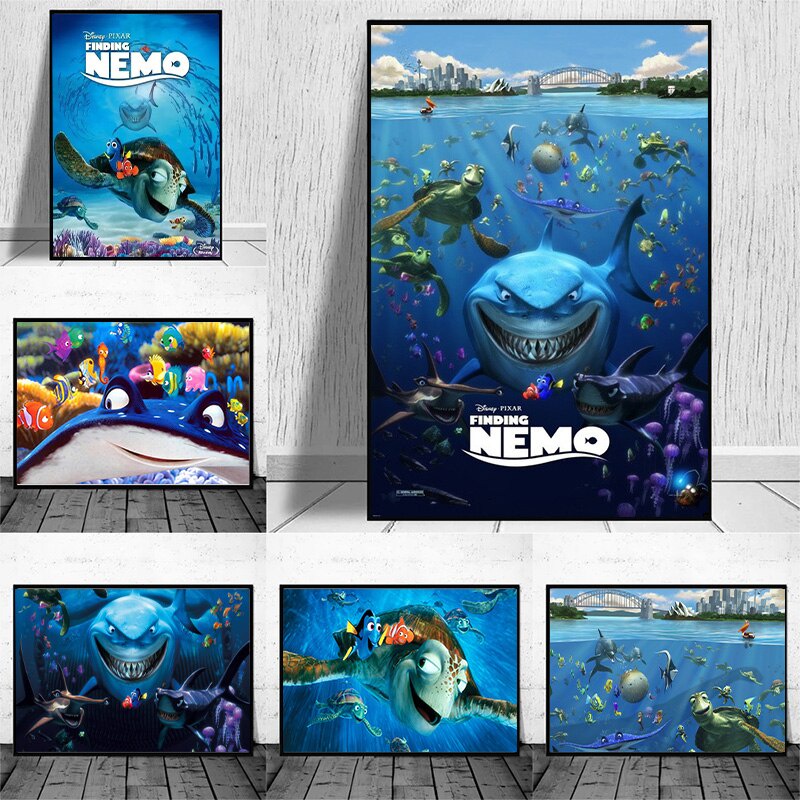Disney Finding Nemo Posters Prints For Kids Bedroom Cartoon Underwater ...
