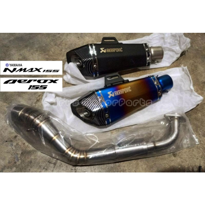 NMAX AEROX Akrapovic Full System Exhaust Mufflers with Silencer ...