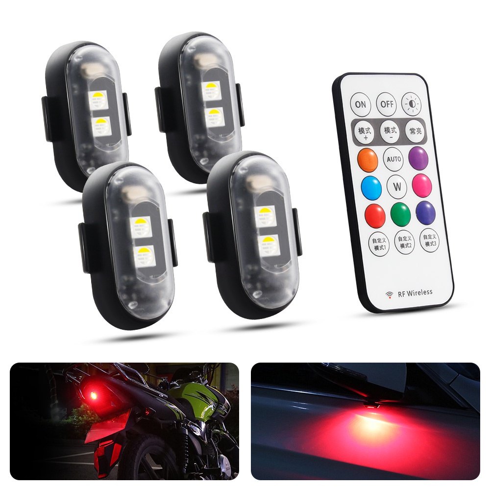 Wireless Remote Control Motorcycle Pilot Flash Car Flash Warning Light ...
