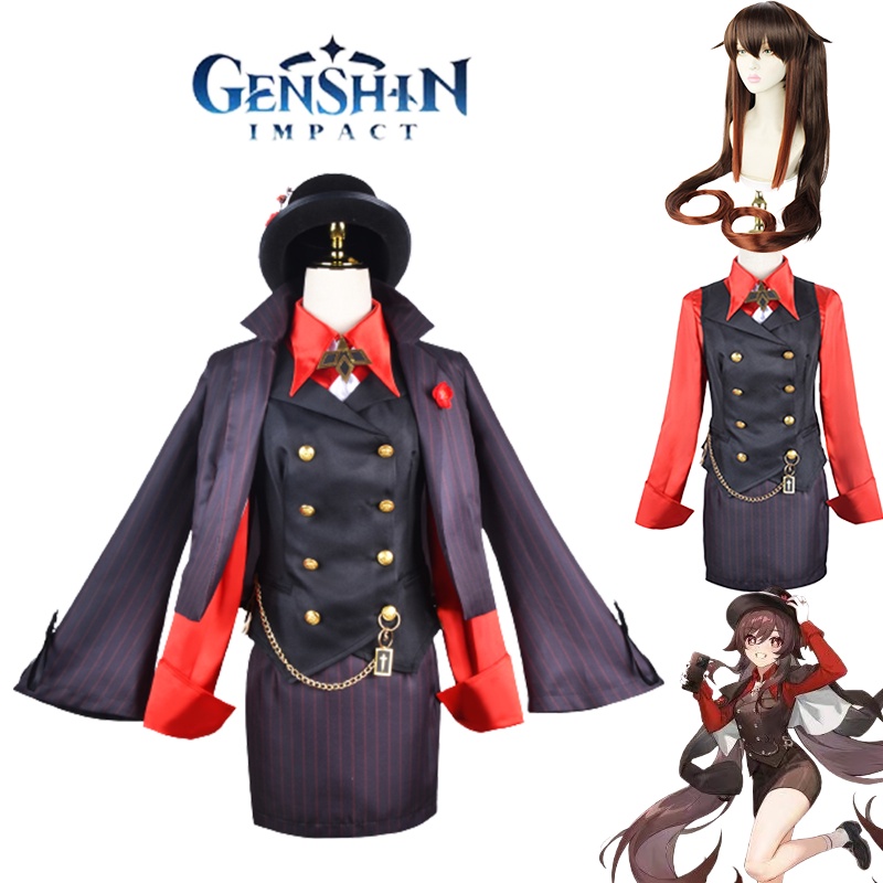 Genshin Impact Hutao Cosplay Costume Wig One Plus Collaboration ...