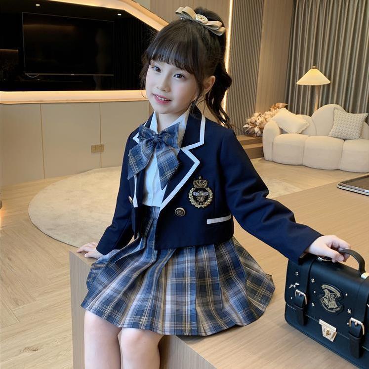 Girls Autumn Style Preppy Suit 2023 New Small Medium Children Jacket ...
