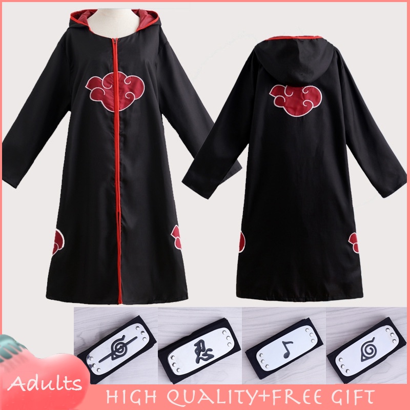 Anime Naruto Uchiha Itachi Akatsuki Cosplay Costume Cloak with Headband ...