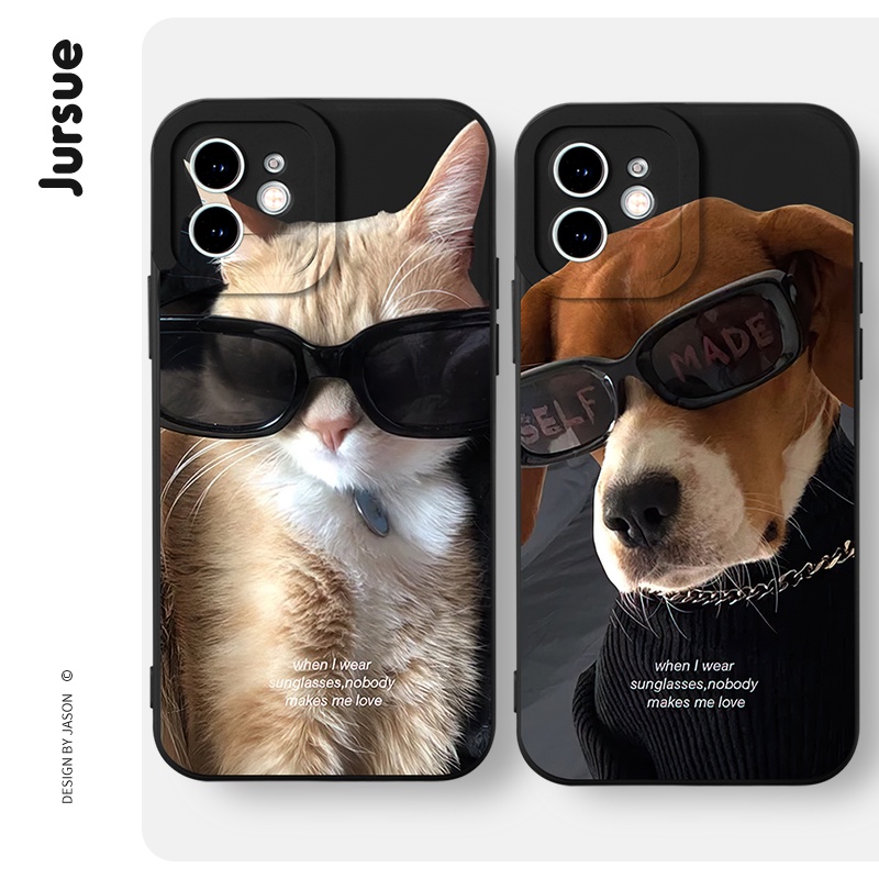 JURSUE Soft Silicone Matching Couple Set Cute Funny Shockproof Phone ...