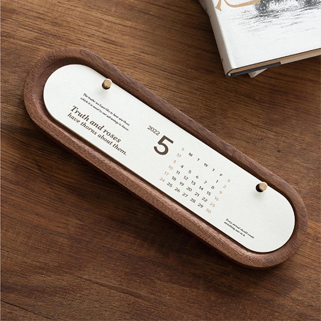 Exquisite Wooden Calendar for Desktop Ornament - 12 Months With Wood ...