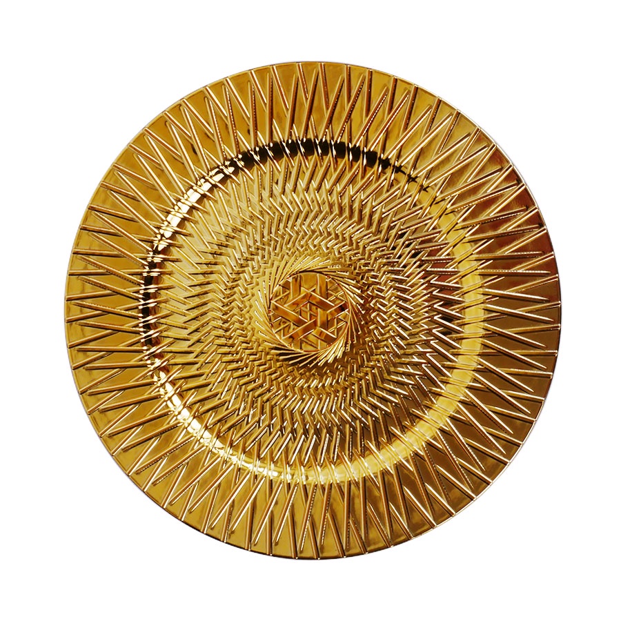 Gourdos Charger Plate Round Metropolitan Electroplated Gold 13" Set of ...