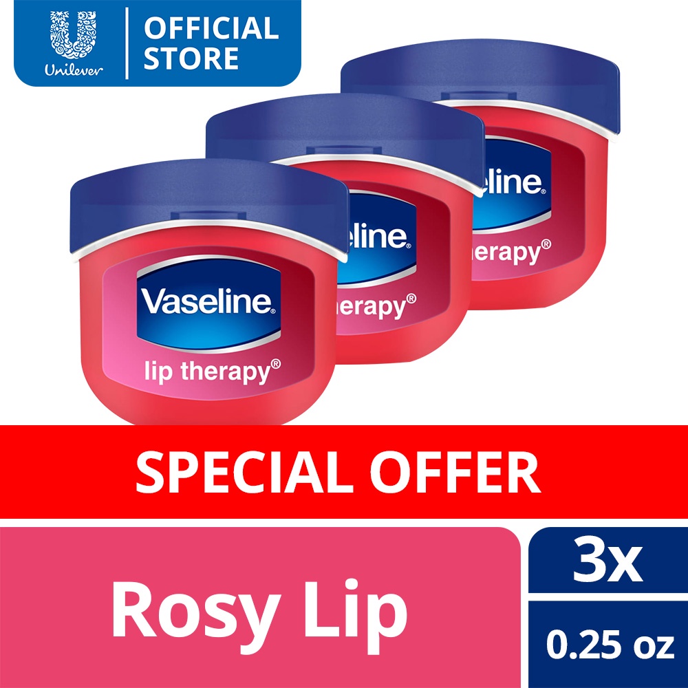 Vaseline Lip Rosy Tub 7g x3 | Shopee Philippines