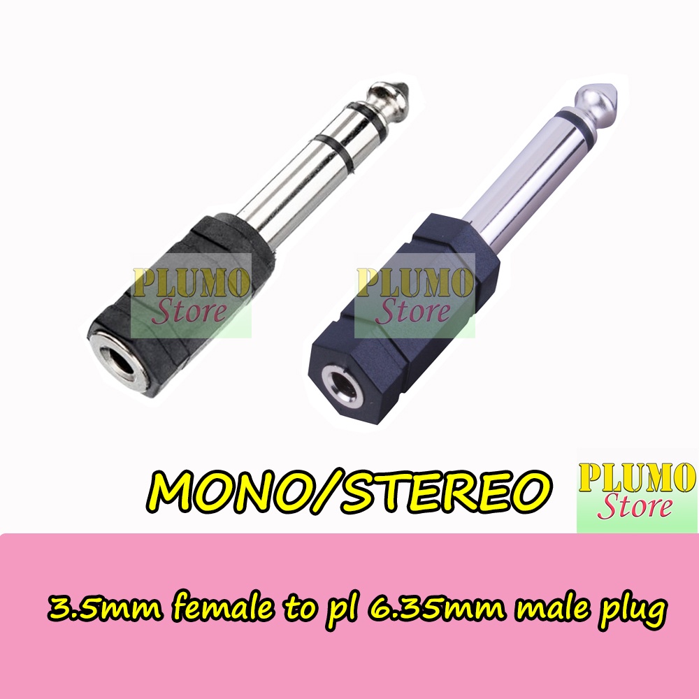 3.5mm female to pl 6.35mm male plug (mono/stereo) | Shopee Philippines
