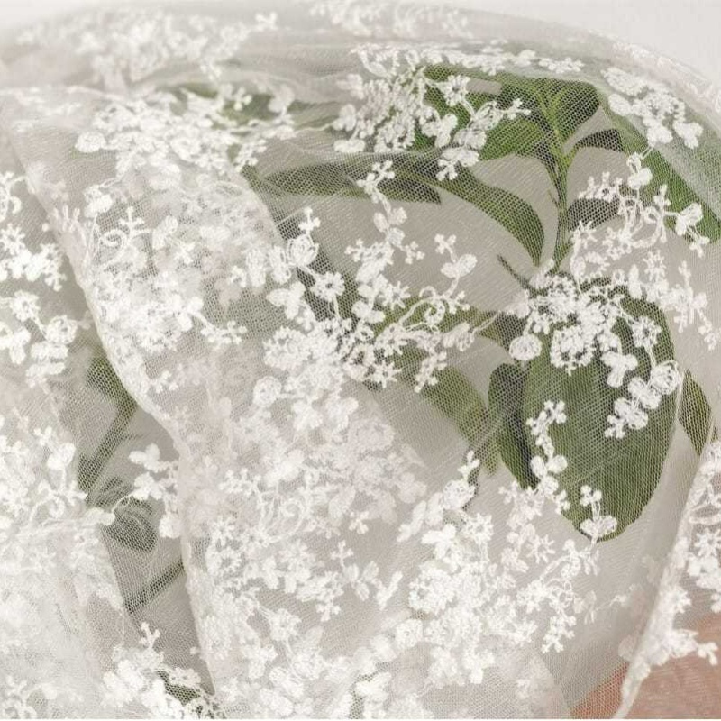 Mesh Fabric Soft Embroidery White Lace Handmade DIY | Shopee Philippines