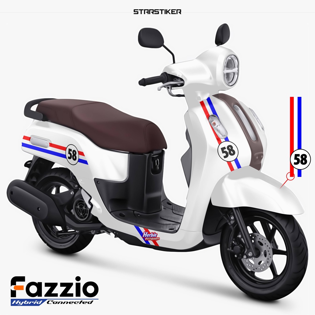 Fhe1 STRIPING FAZZIO STICKER STICKER YAMAHA FAZZIO HERBIE EDITION LIST ...