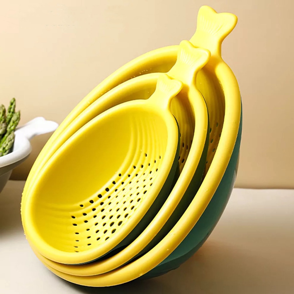 3 in 1 Fish Tail Food Strainer Multifunctional Kitchen Drainer Basket ...