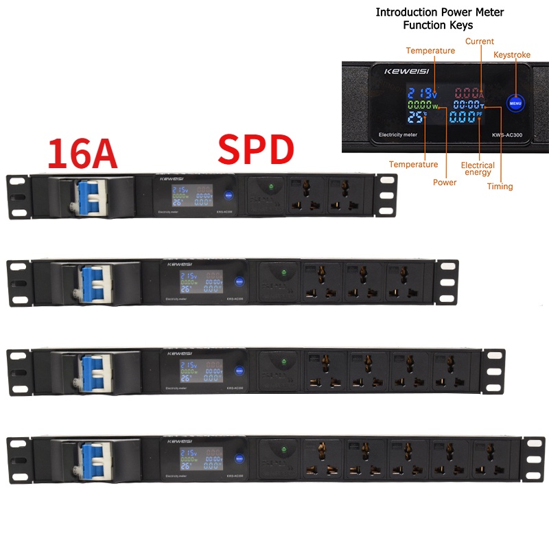 Cabinet type intelligent digital display power distribution unit (PDU) power strip socket, 16A ...