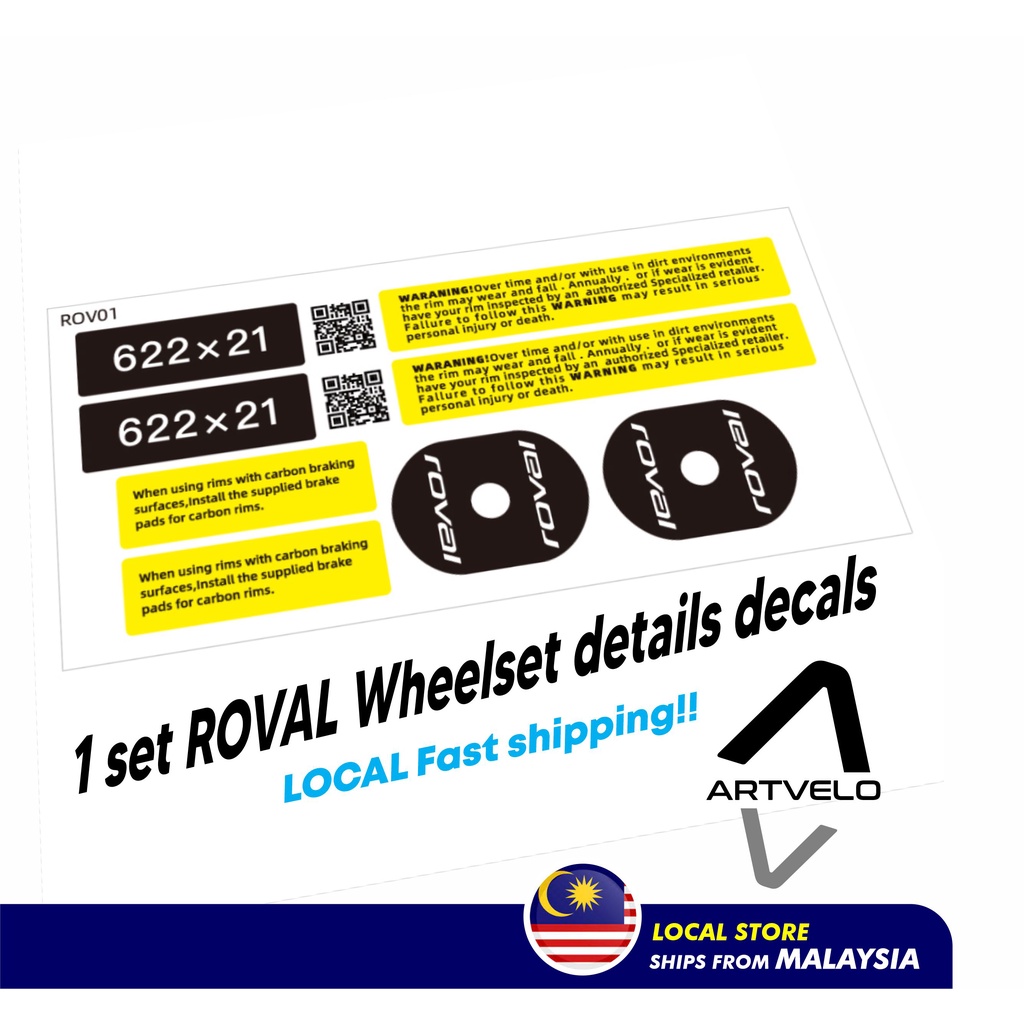Roval Sticker for ROVAL clx 32/50/64 Road Bike Decals Valve Warning ...