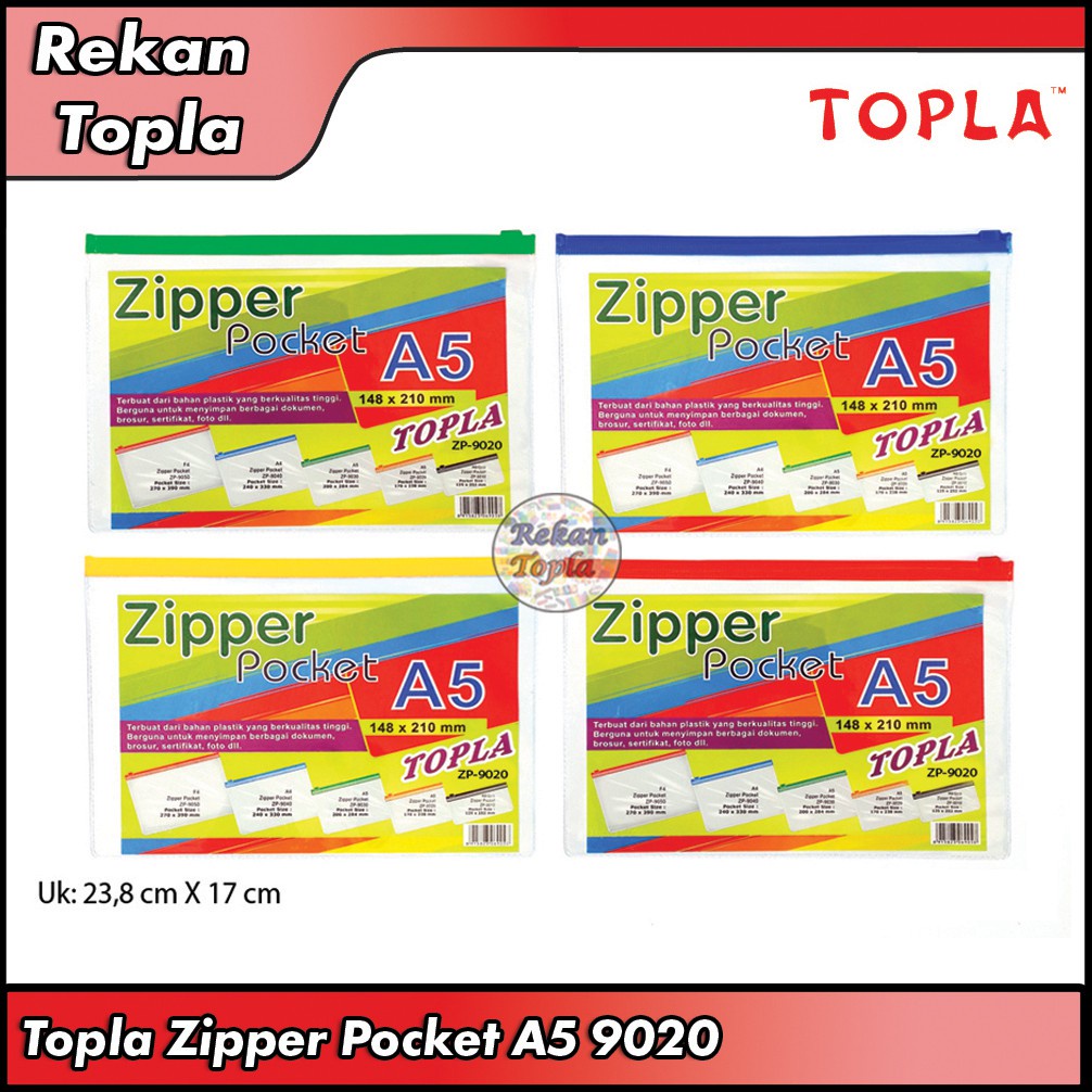 Transparent Zipper Pocket A5/Zipper Map/Topla Brand | Shopee Philippines