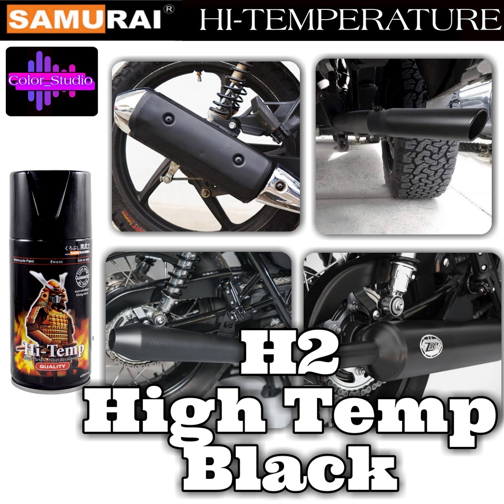 SAMURAI SPRAY PAINT H2 High Temp Black Heat Resistance Paint - COD ...