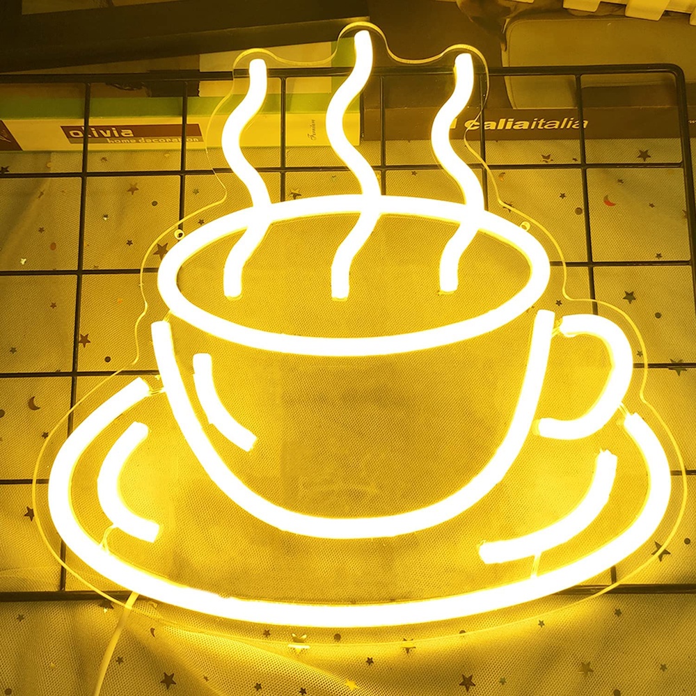 Coffee Neon Sign Custom Neon Sign Wall Decor Coffee Cup Signs for Shops ...