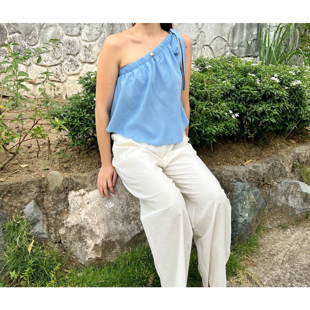 RACHEL Venus Linen Top- rnblocale | Shopee Philippines