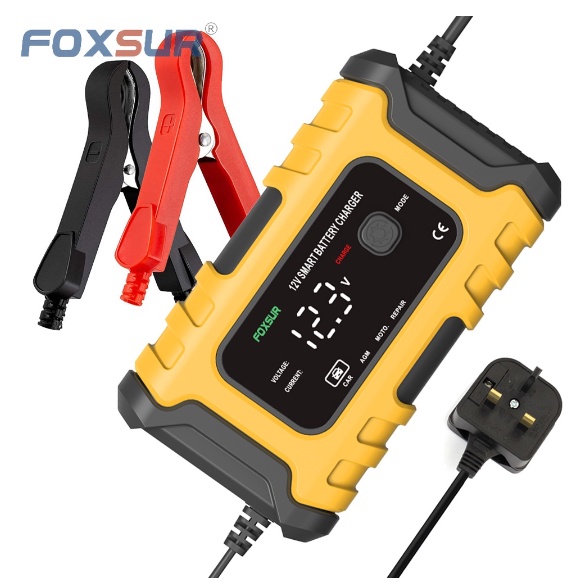 FOXSUR 12V6A motorcycle battery charger car battery smart charger multi ...