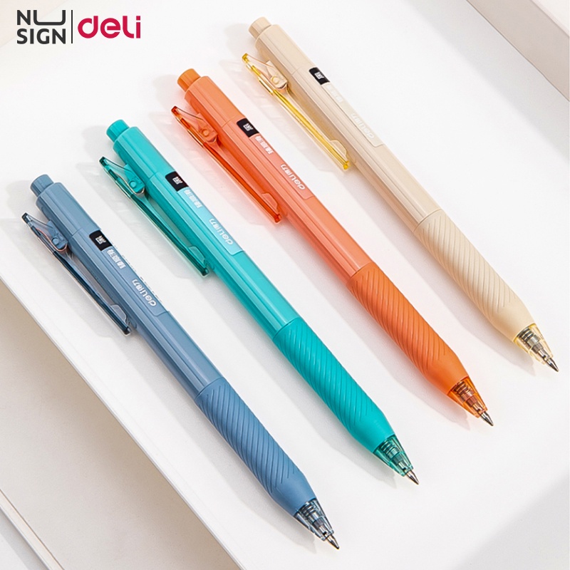 Deli Nusign Press Gel Pen 0.5mm Black Ink Ballpen Student Stationery ...