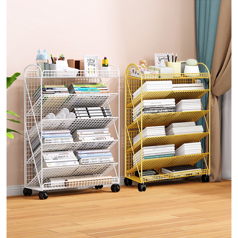 Dailyhome 5 tier Metal Rolling Rack Office Desk Storage Organizer Shelf ...