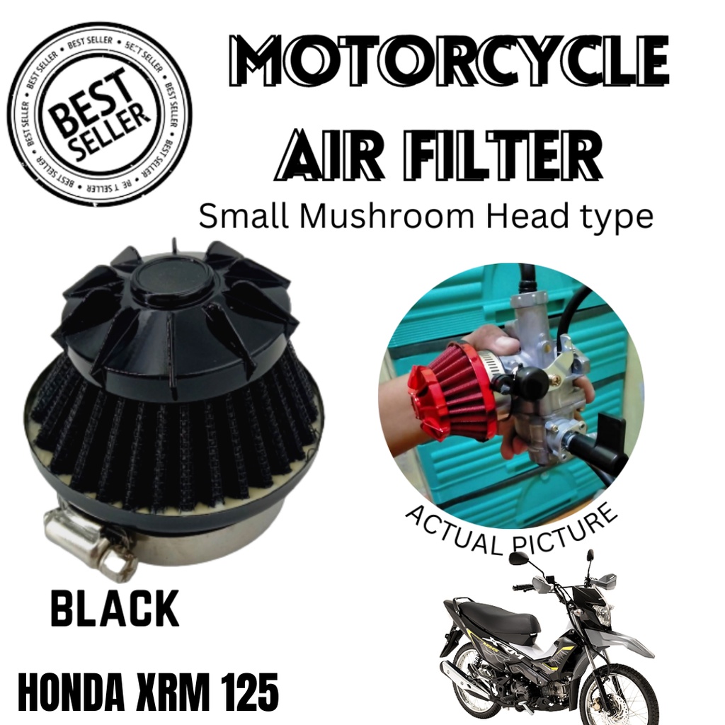 MOTORCYLE AIR FILTER FOR HONDA XRM 125 | BLACK | SMALL MUSHROOM HEAD ...