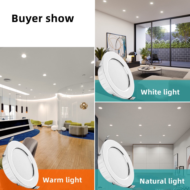 (Hot Sale）Tricolor Dimming 5W/7W LED Ceiling Light Downlight/Pin Light ...