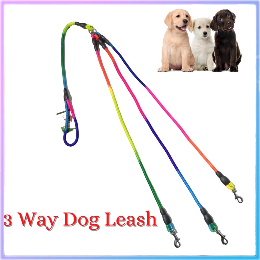 3 Way Dog Rope Leash Dog for Triple Leash Dog Walking Traction Rope ...