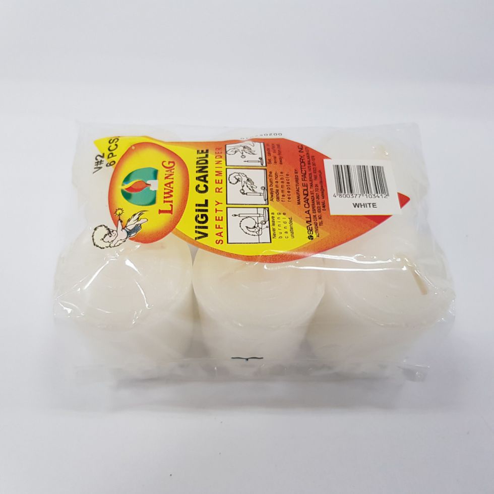 Liwanag White Vigil Candle #2 6s | Shopee Philippines