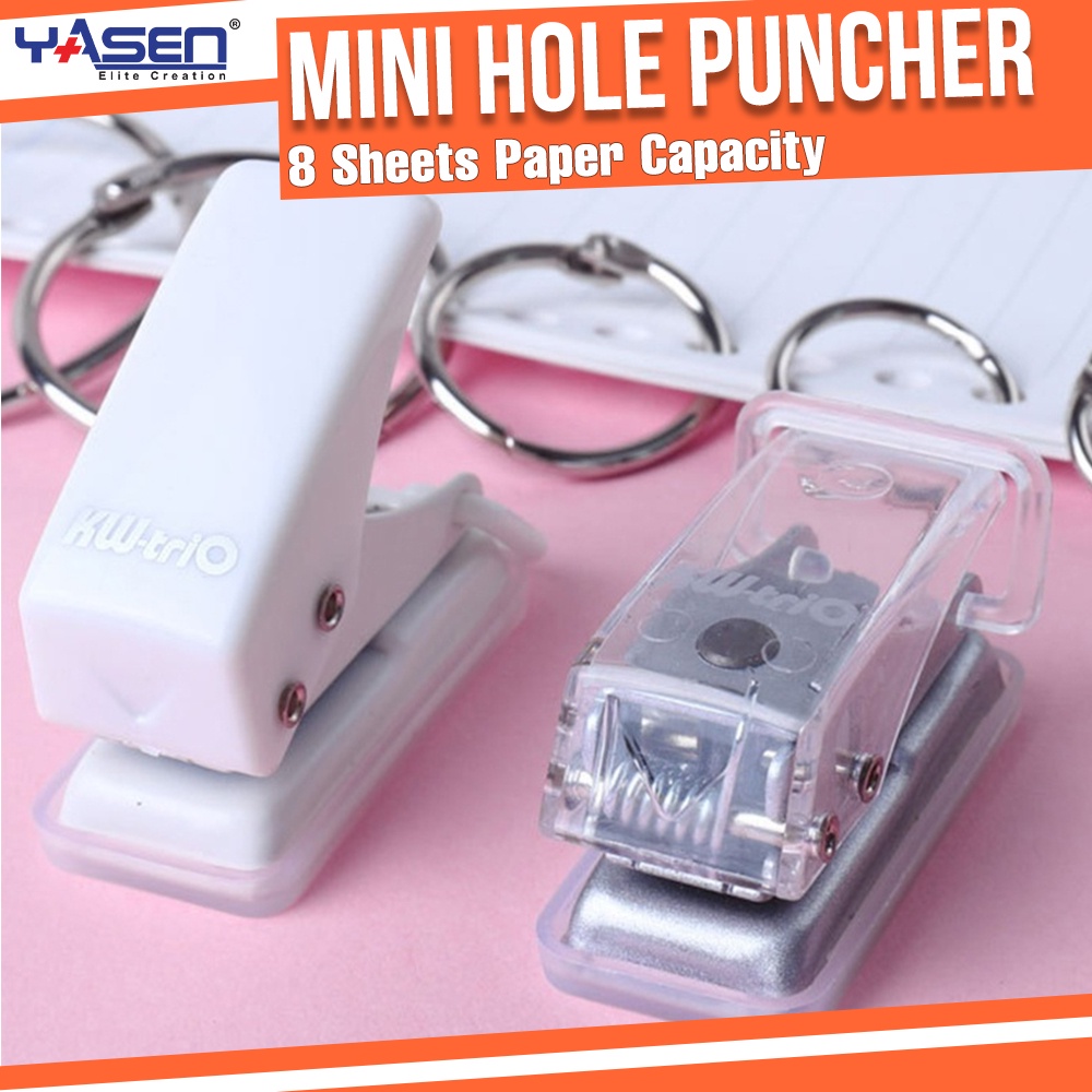 Mini Puncher 0.24''(6mm) Paper Capacity 8 Sheets Single Round Hole ...