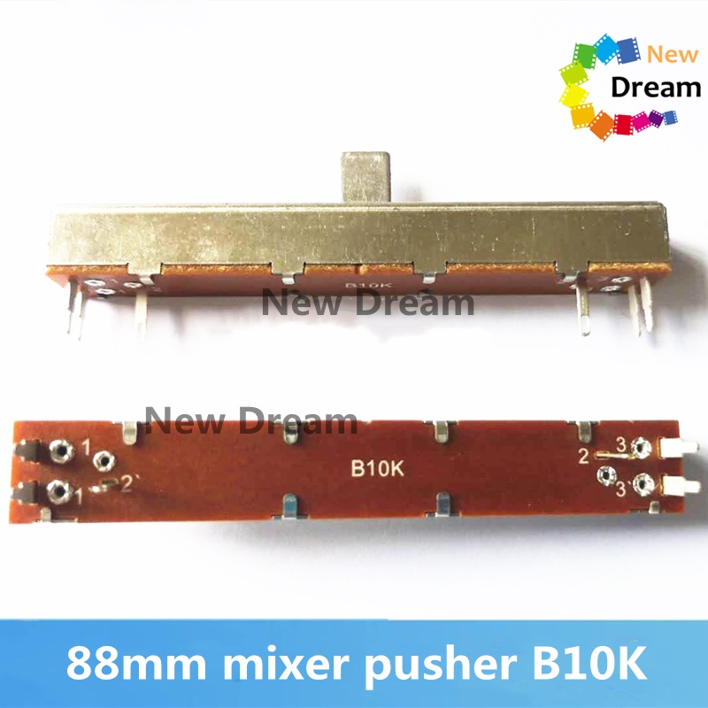 2pcs 3Pin 6Pin 88mm B10k x2 Dual Channel Mixer Fader Straight Sliding ...