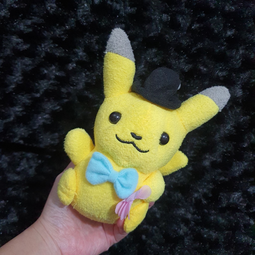 CUTE PIKACHU with BLUE RIBBON Pokemon Mini Plush Doll (18cm) 2017 ...