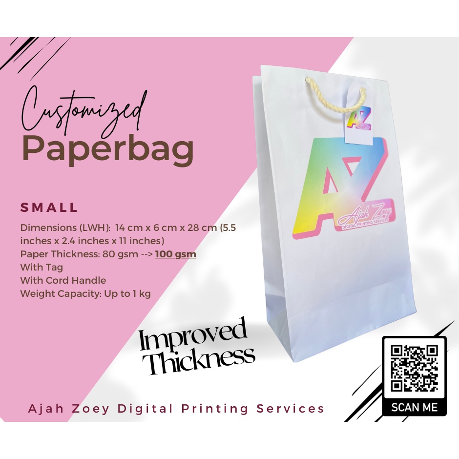 IMPROVED! - Paperbag - Personalized / Customized - Your logo printed on ...