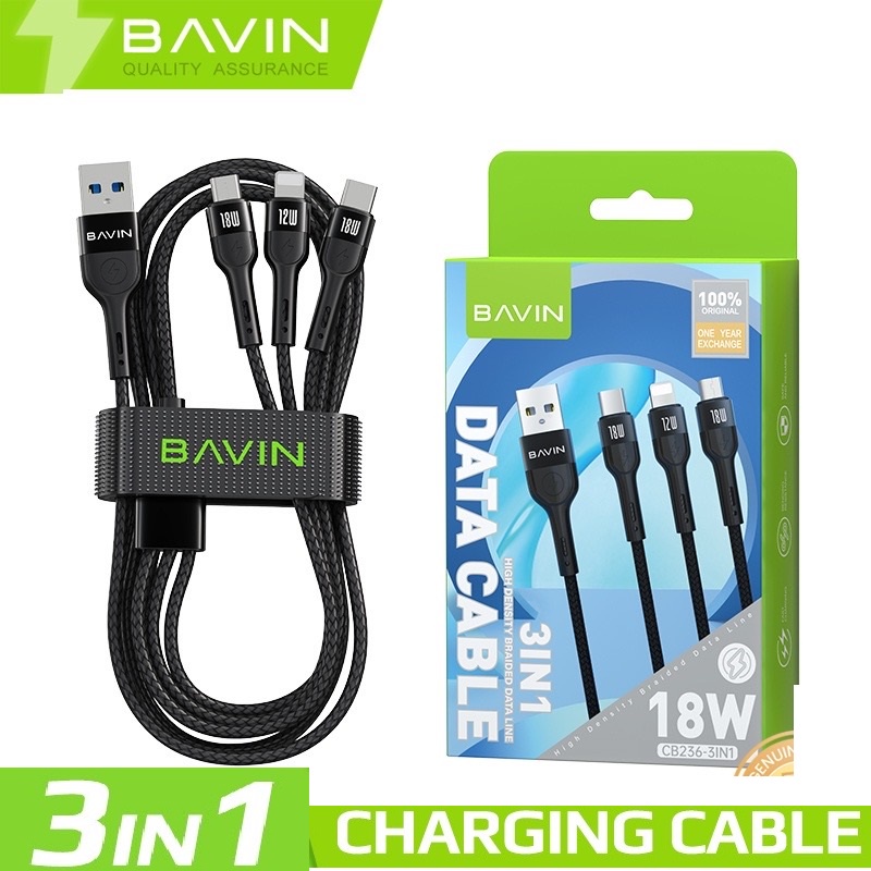 IMAX BAVIN CB236 18W & 12W 2.4A & 3 in 1 Fast Charging USB Cable 1 ...