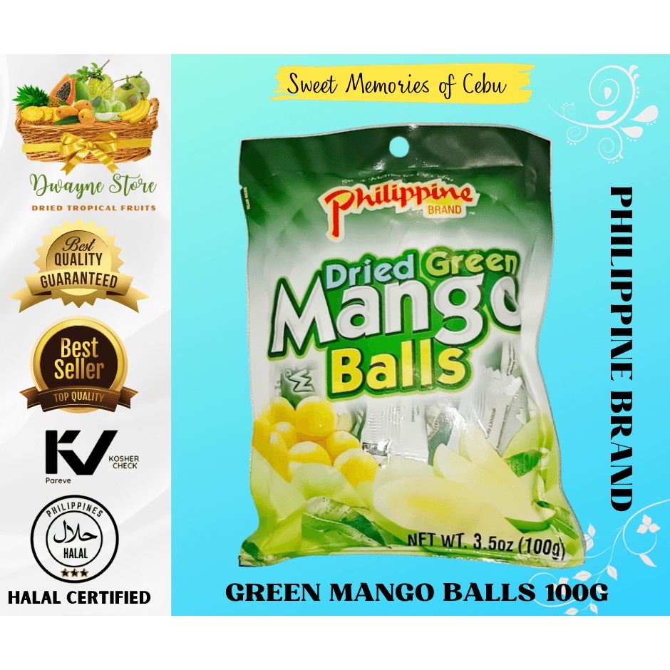 PHIL BRAND DRIED GREEN MANGO BALLS 100G | Shopee Philippines